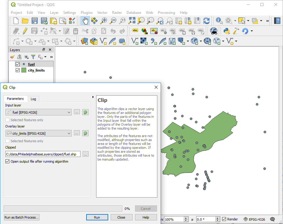 Walkthrough: Clipping and projecting vector data with QGIS and OGR | GEOG 585: Open Web Mapping